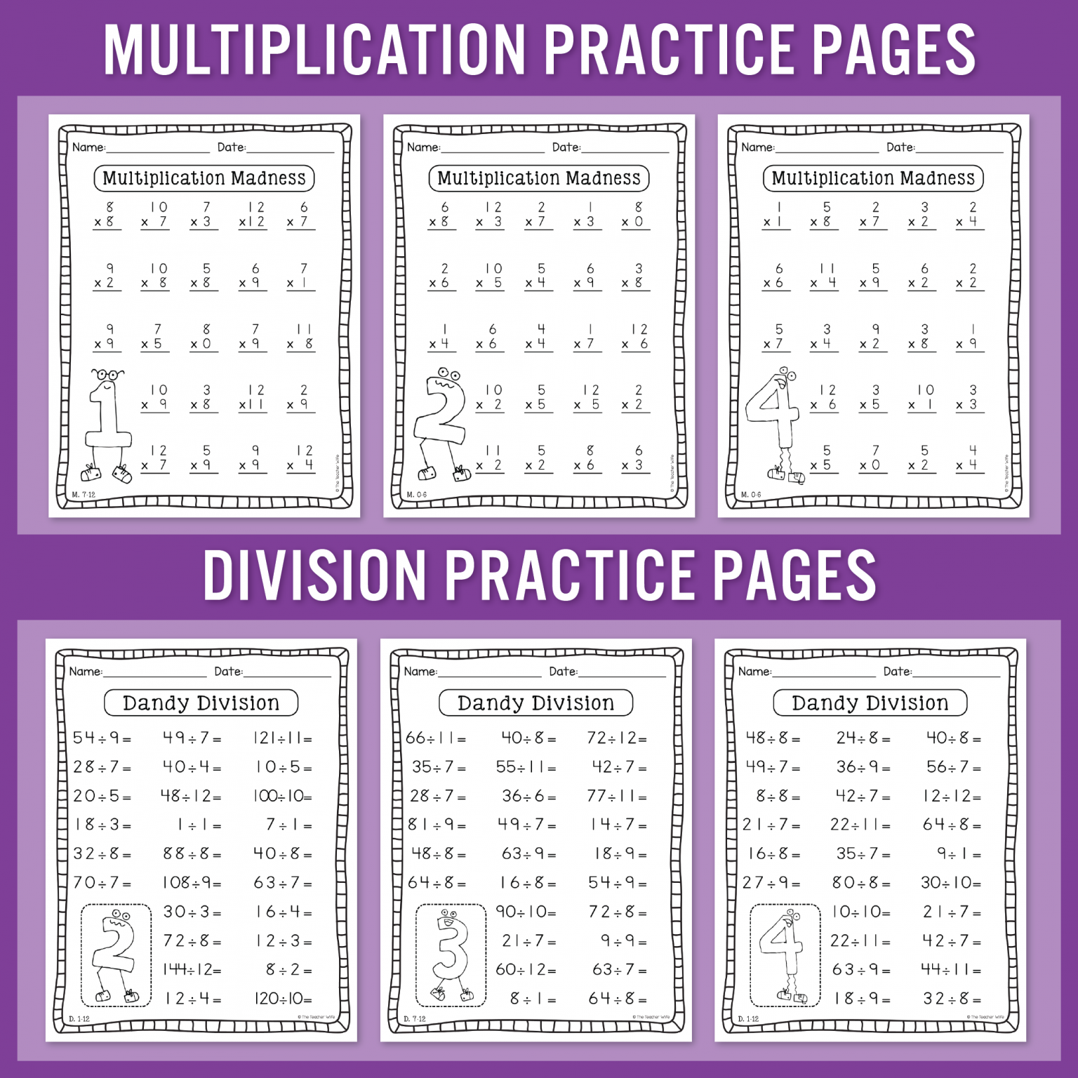 Multiplication and Division Math Packet - The Teacher Wife