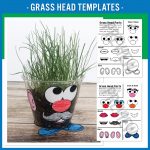 Grass Head Templates – Printable Spring Science Project for Kids