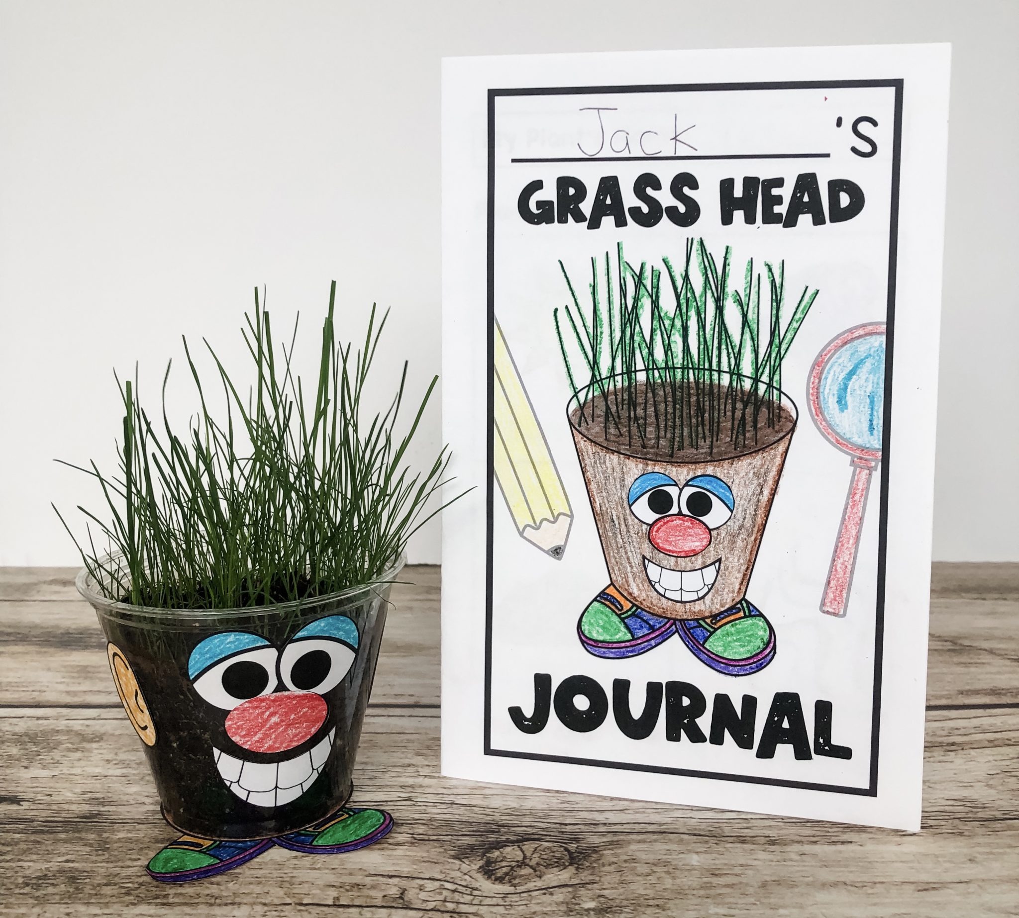 Grass Head Templates – Printable Spring Science Project for Kids